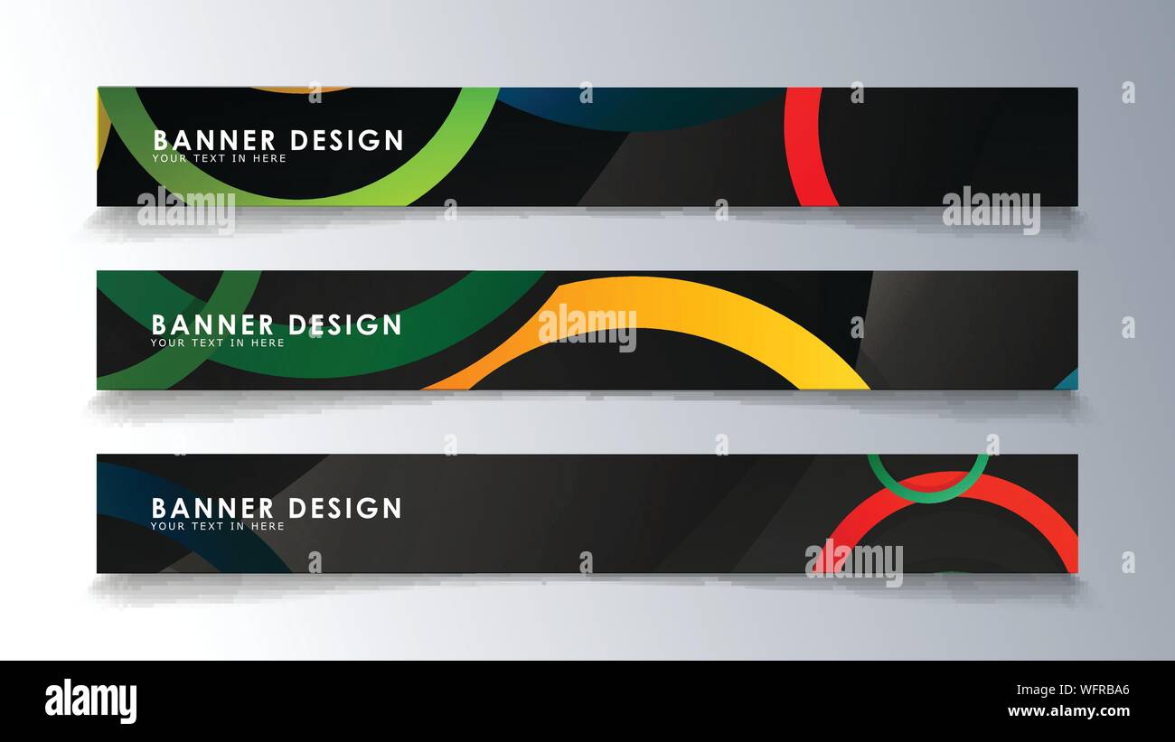 Set rectangular banner with a circle background colorful Stock Vector ...