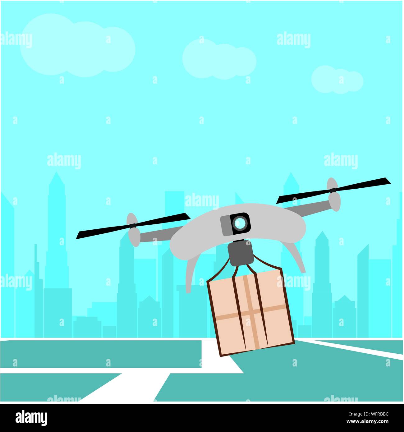 abstract drone flying on a special background, vector illustration ...