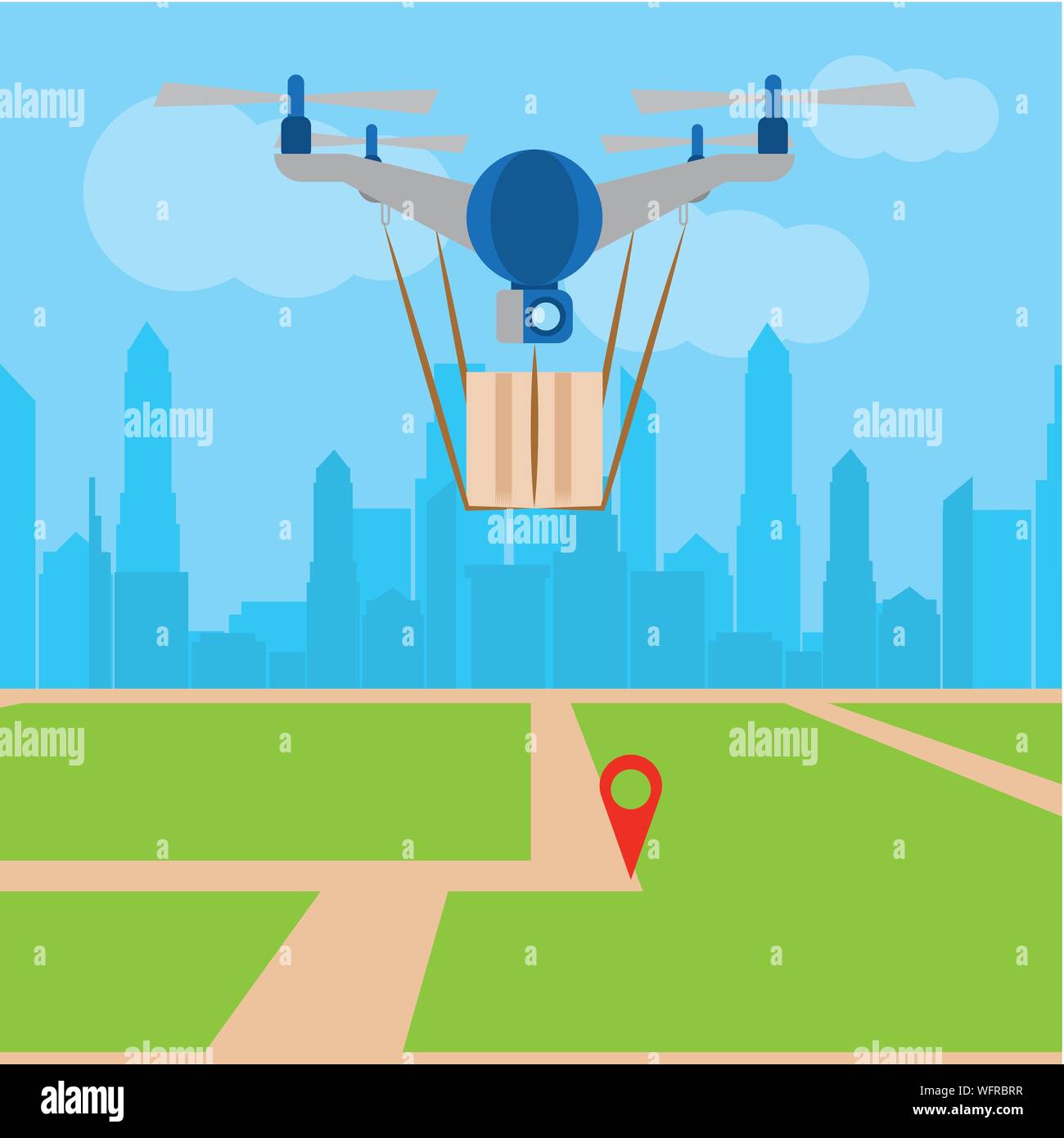abstract drone flying on a special background, vector illustration ...