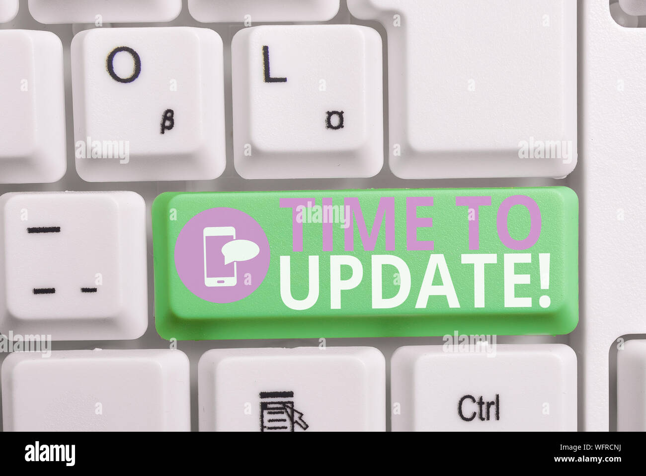 Writing note showing Time To Update. Business concept for act updating ...