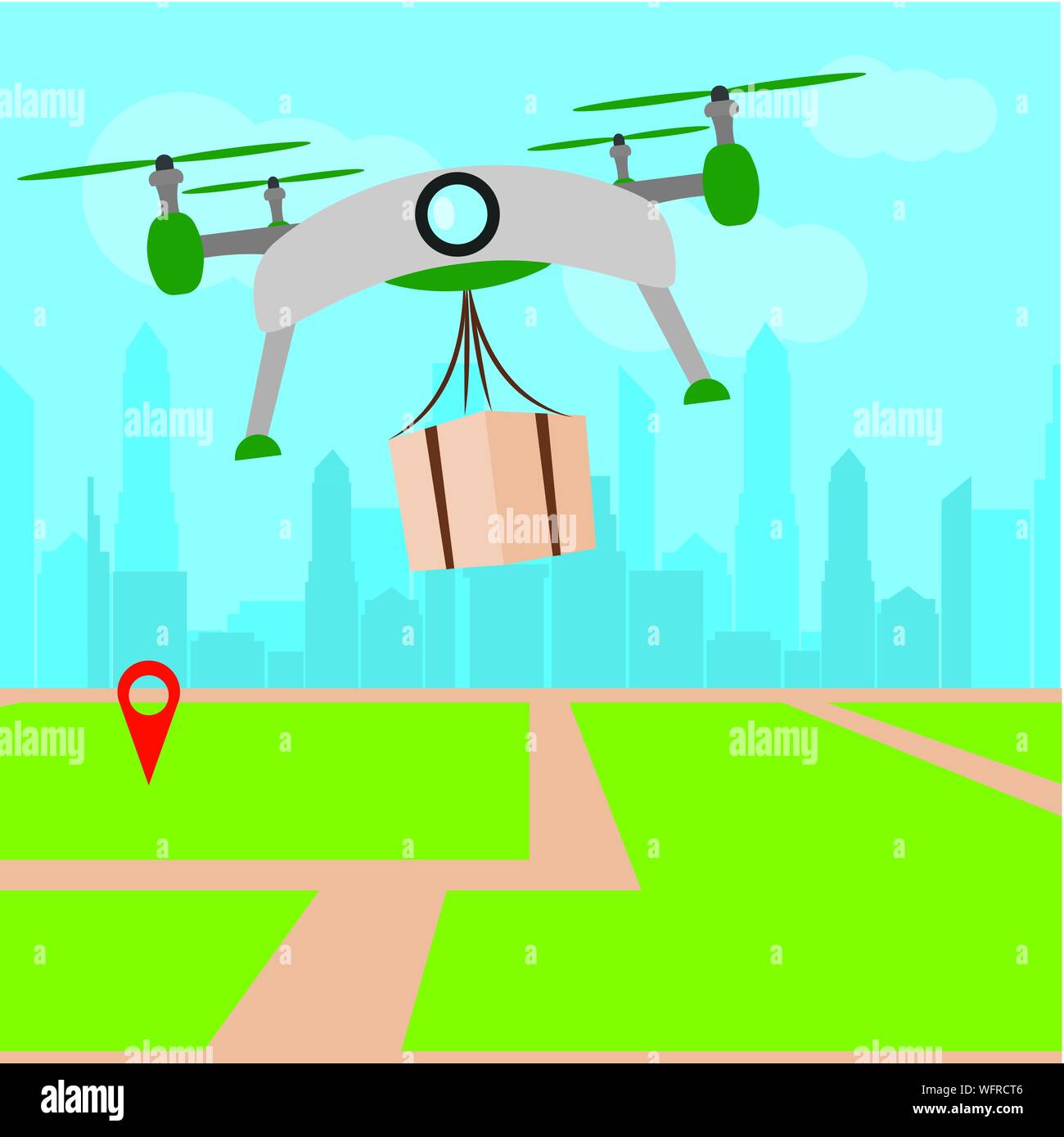 abstract drone flying on a special background, vector illustration ...