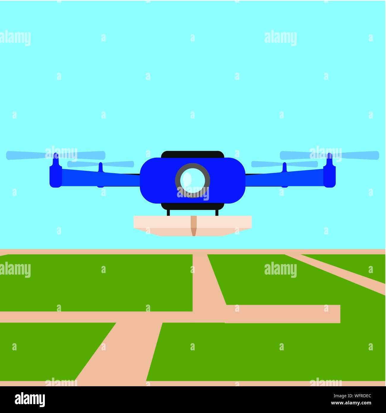 abstract drone flying on a special background, vector illustration ...
