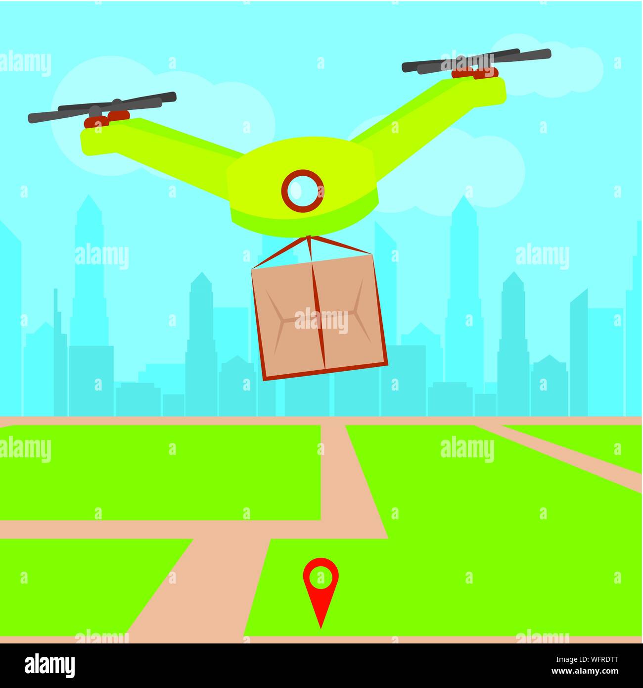 abstract drone flying on a special background, vector illustration ...