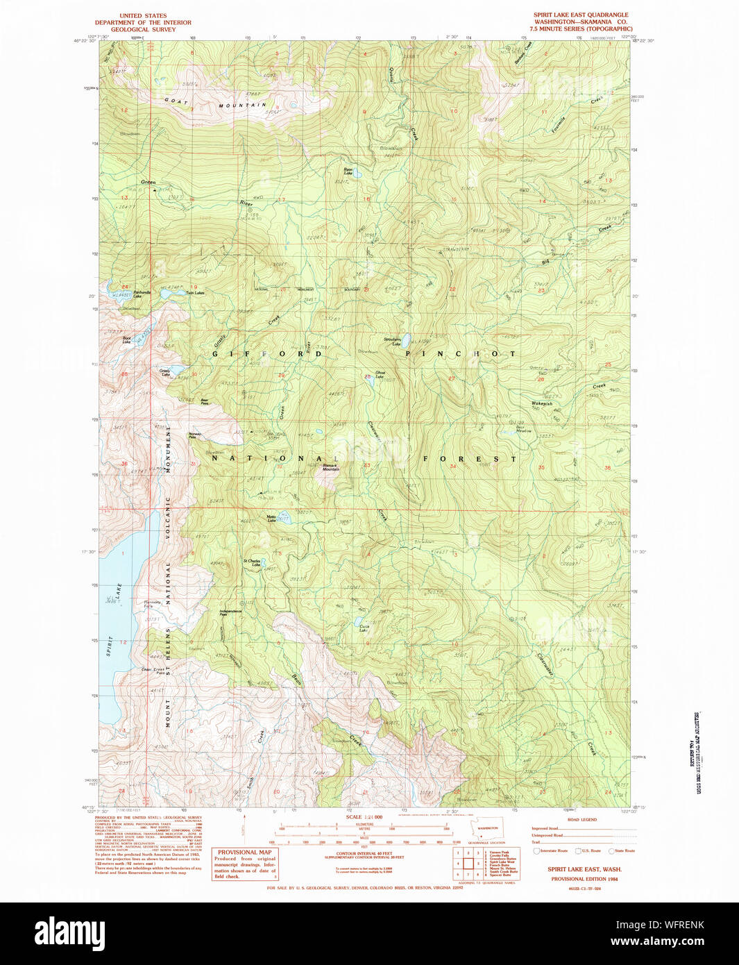 Map of spirit lake hi-res stock photography and images - Alamy