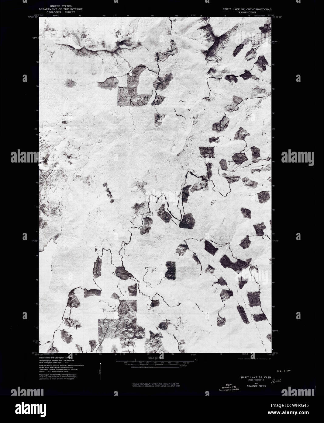 Map of spirit lake hi-res stock photography and images - Alamy