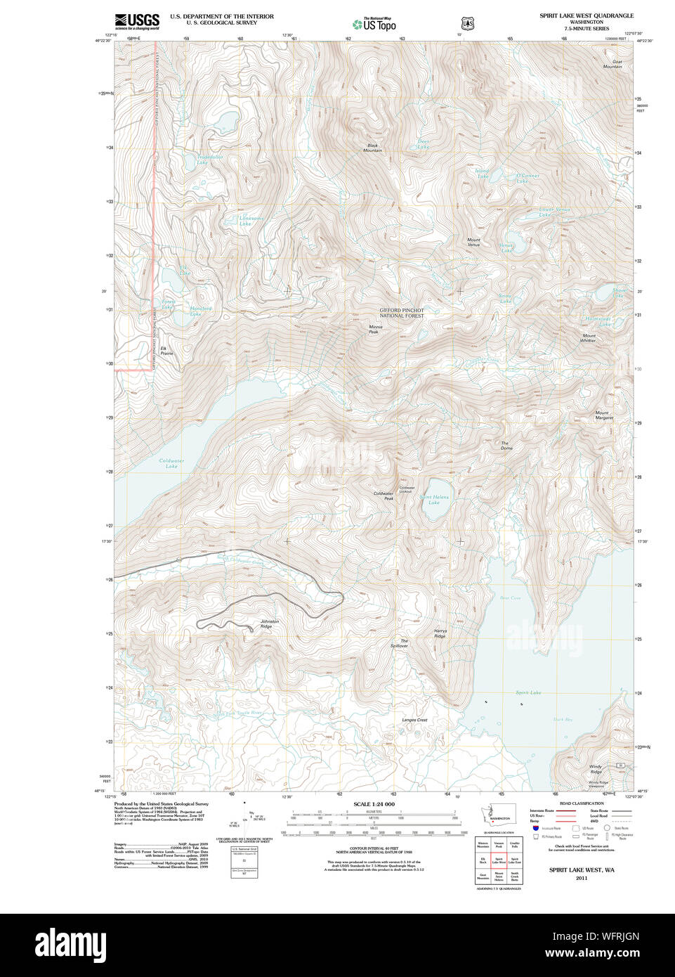Map of spirit lake hi-res stock photography and images - Alamy