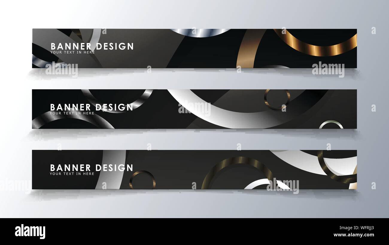 Set rectangular banner with a circle background. neutral color gradient ...
