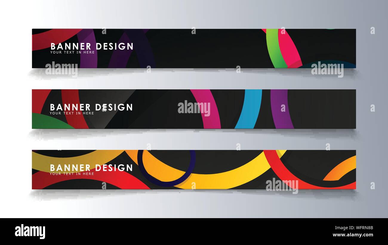 Set rectangular banner with a circle background colorful Stock Vector ...