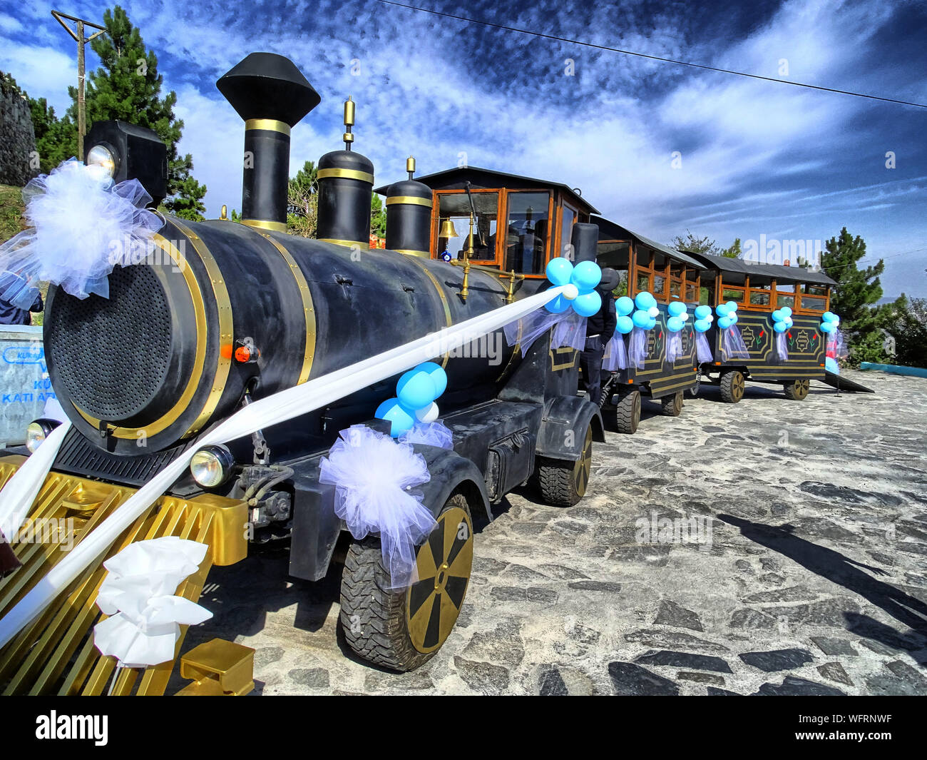 Train decorated hi-res stock photography and images - Alamy