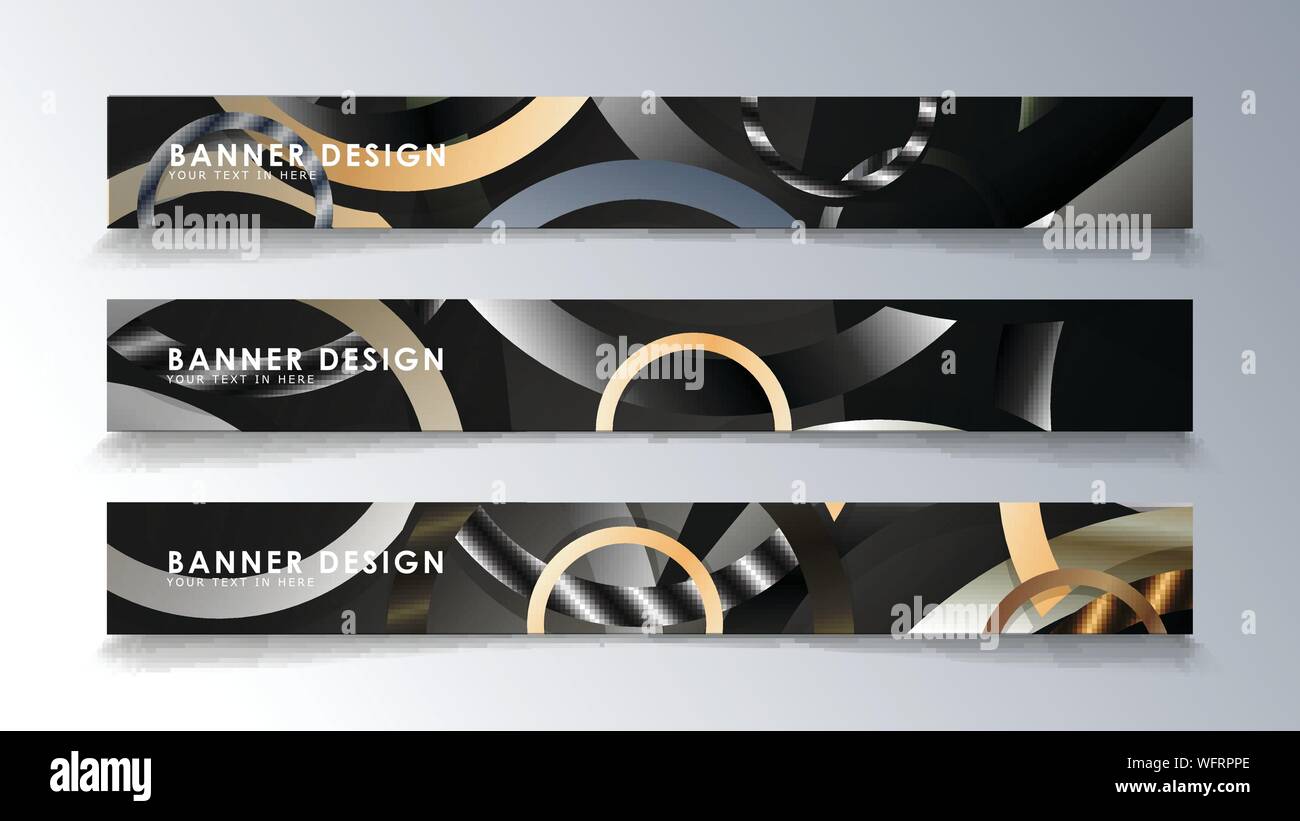 Set rectangular banner with a circle background. neutral color gradient ...