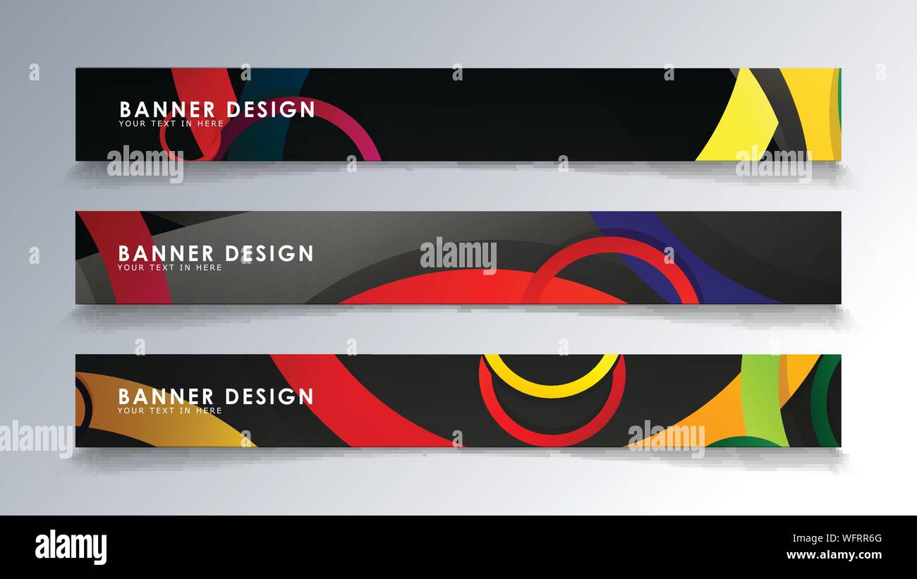 Set rectangular banner with a circle background colorful Stock Vector ...