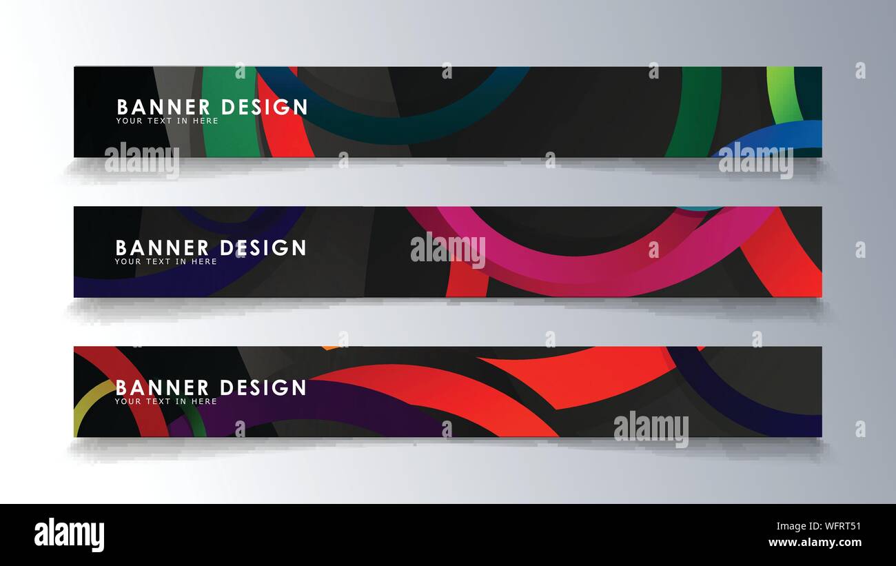 Set rectangular banner with a circle background colorful Stock Vector ...