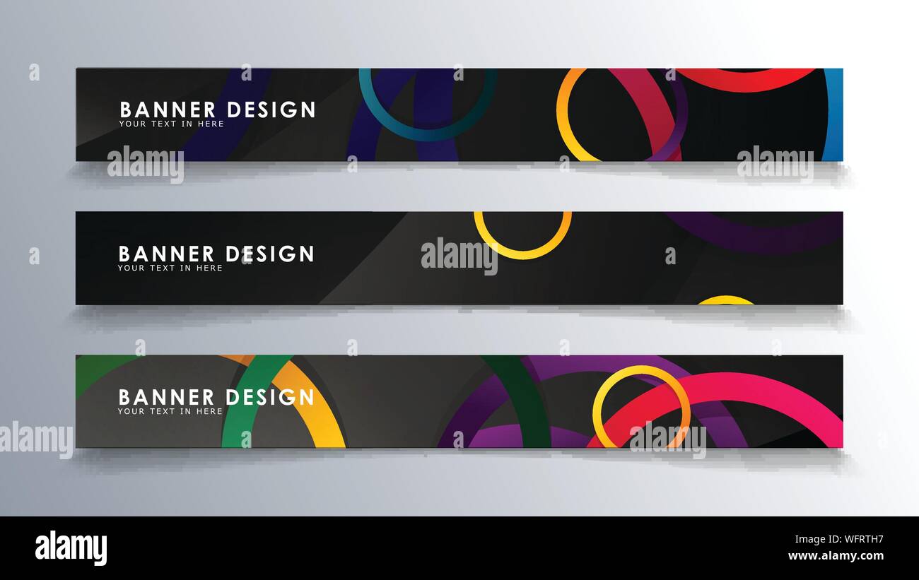 Set rectangular banner with a circle background colorful Stock Vector ...