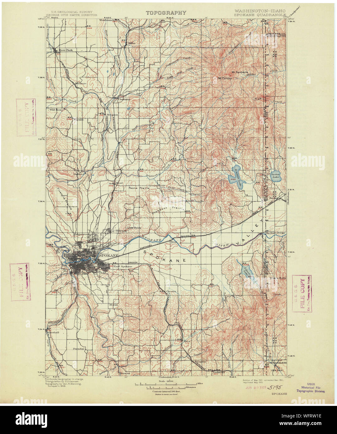 Spokane washington state map hi-res stock photography and images - Alamy