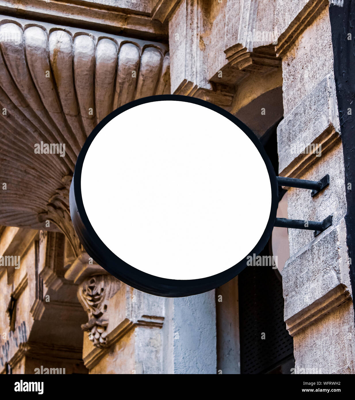 signboard mockup and template empty frame for logo and text on the ...