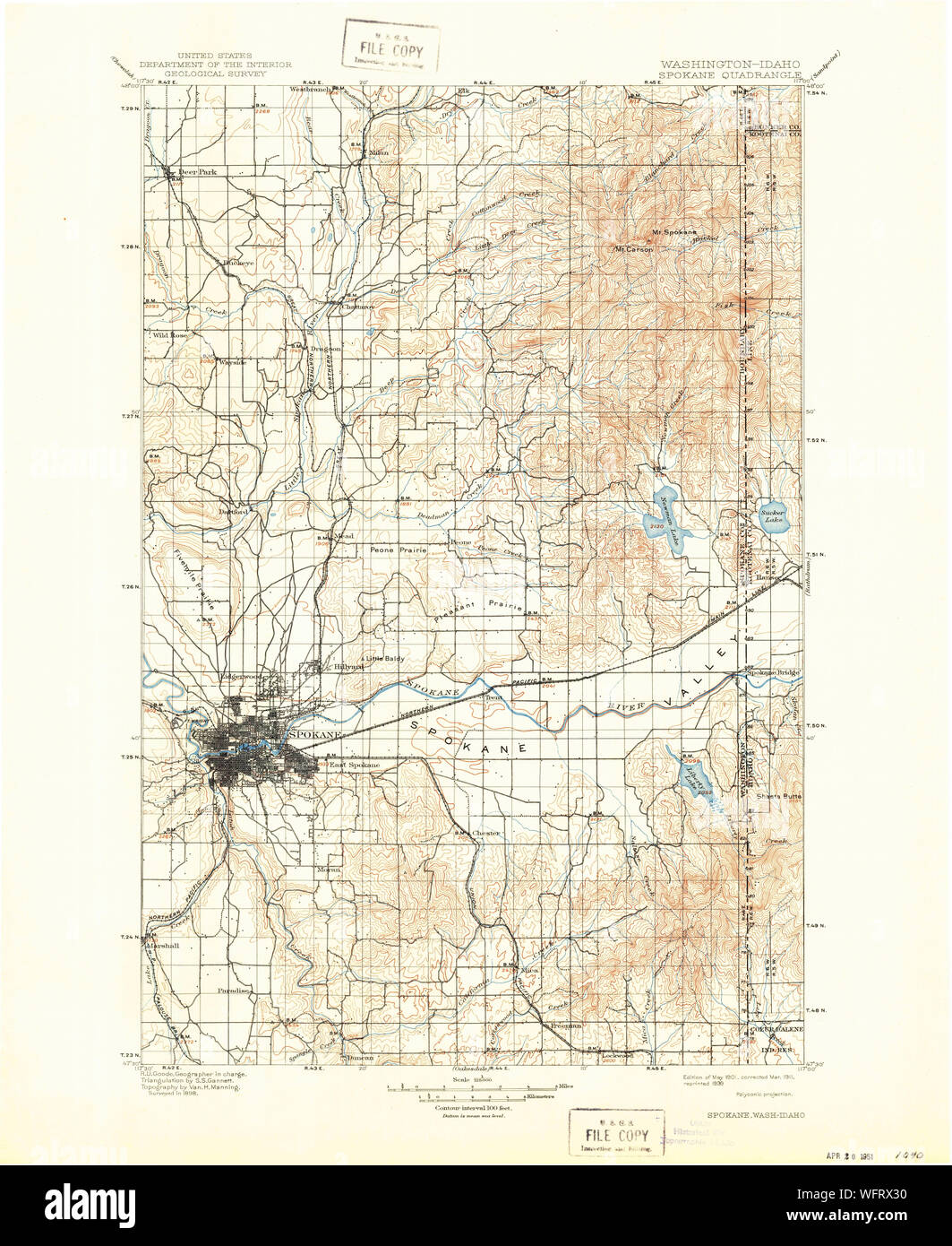 Spokane washington state map hi-res stock photography and images - Alamy