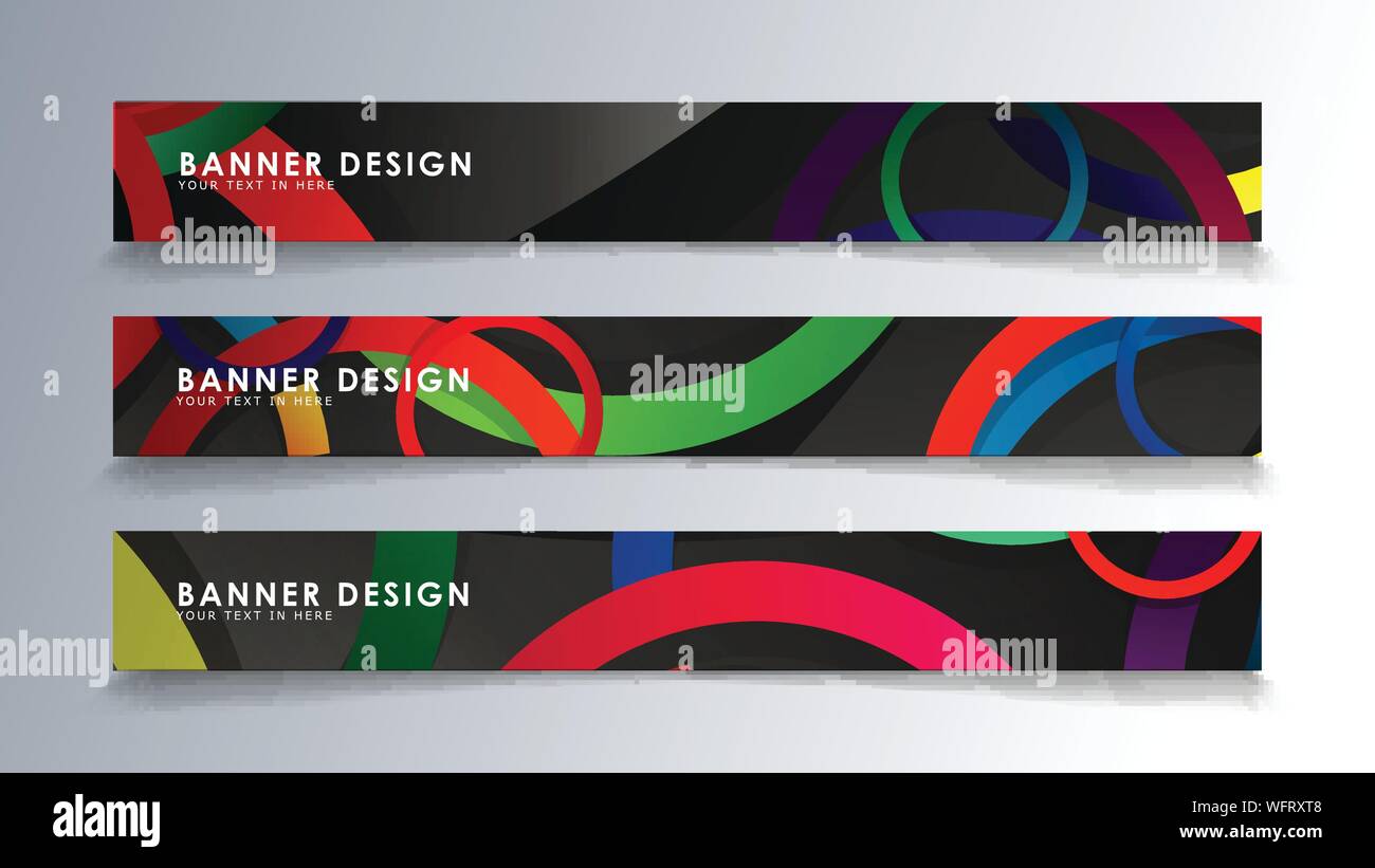 Set rectangular banner with a circle background colorful Stock Vector ...