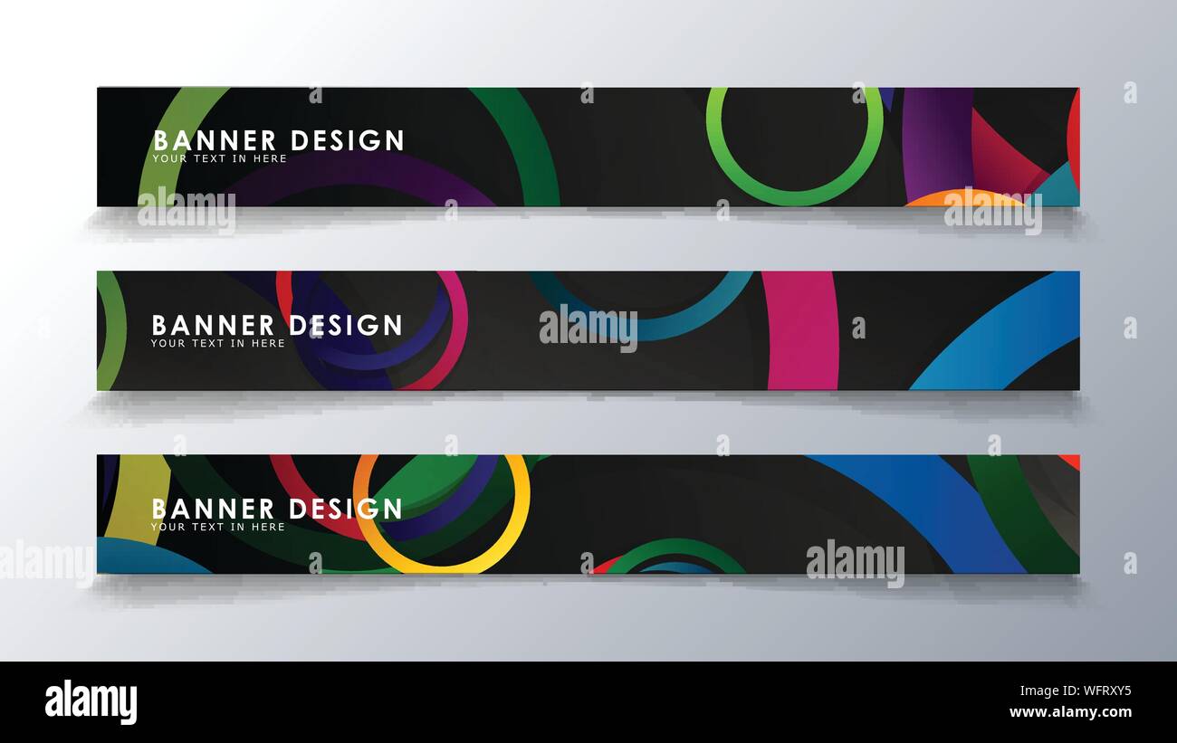 Set rectangular banner with a circle background colorful Stock Vector ...