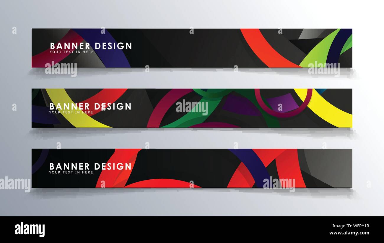 Set rectangular banner with a circle background colorful Stock Vector ...