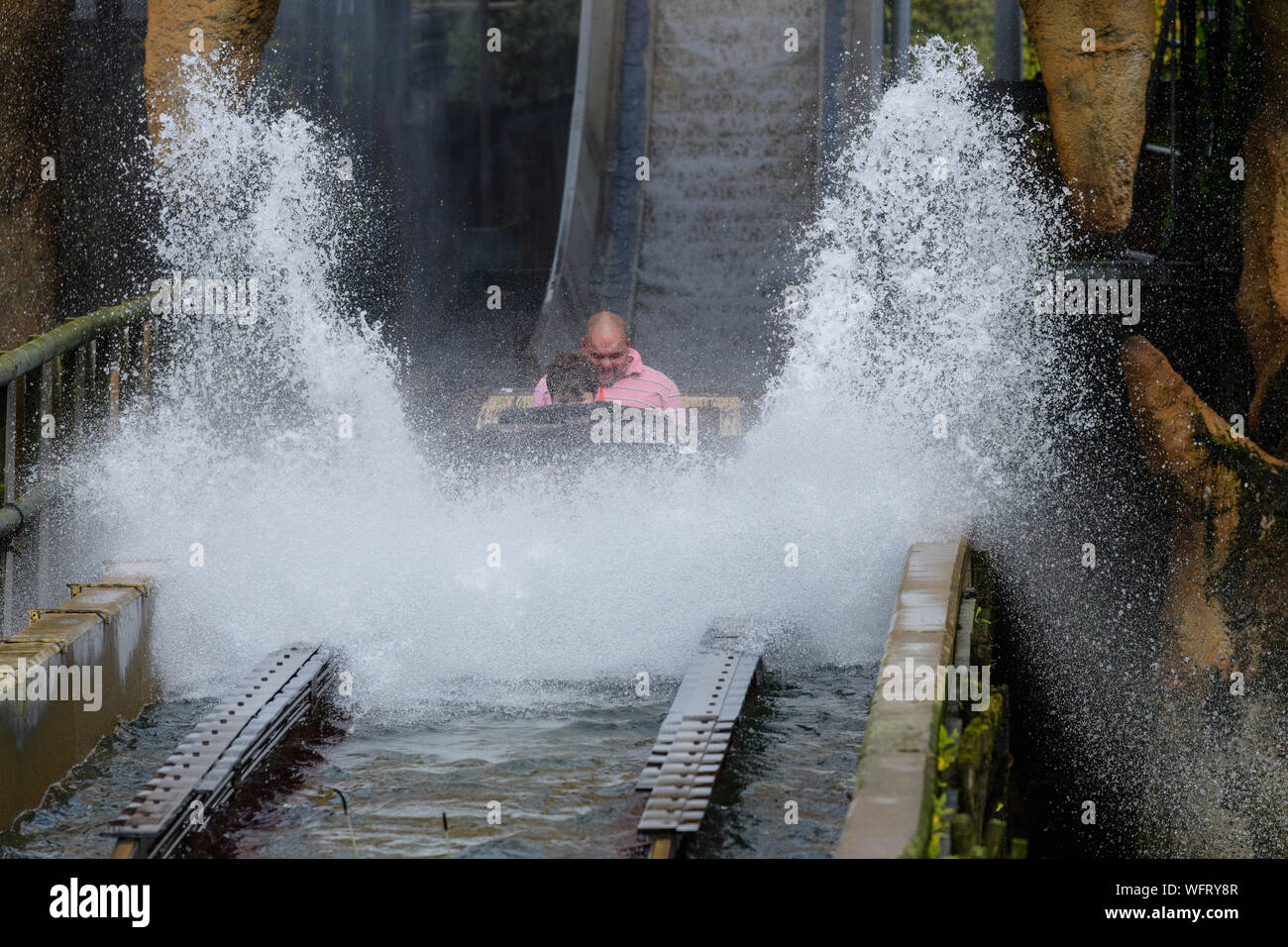 Water Ride Theme Park Stock Photo - Alamy
