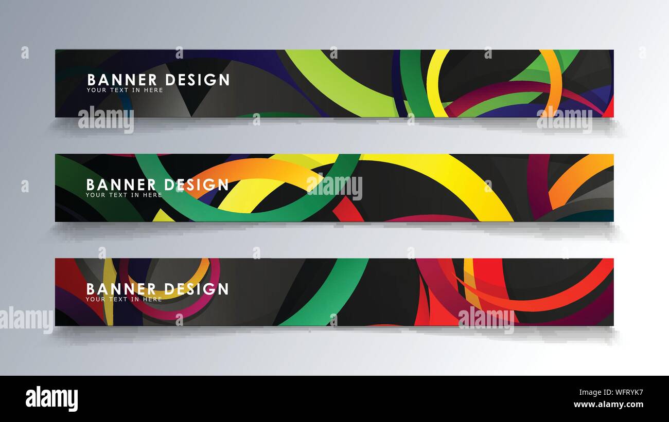 Set rectangular banner with a circle background colorful Stock Vector ...