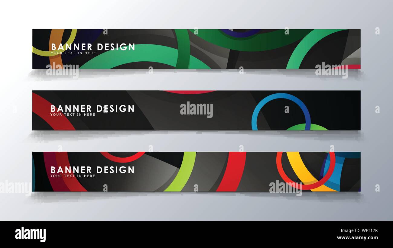 Set rectangular banner with a circle background colorful Stock Vector ...