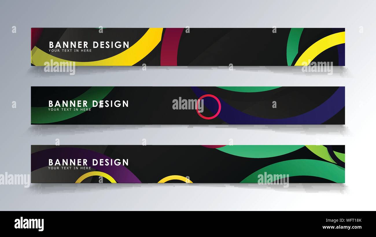 Set rectangular banner with a circle background colorful Stock Vector ...