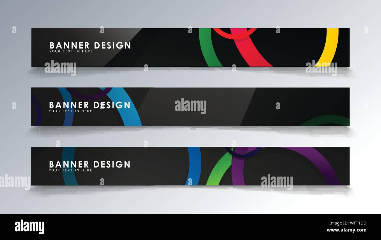 Set rectangular banner with a circle background colorful Stock Vector ...