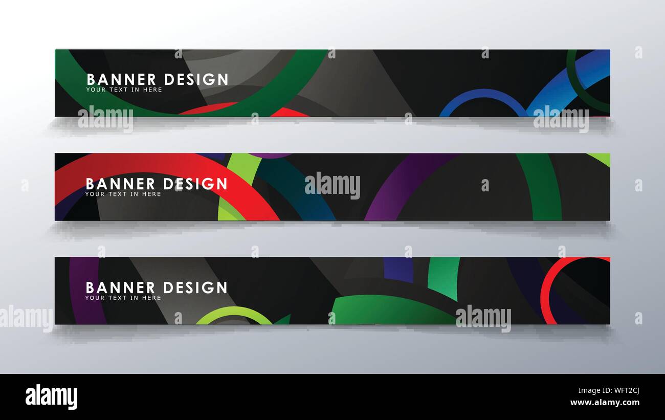 Set rectangular banner with a circle background colorful Stock Vector ...