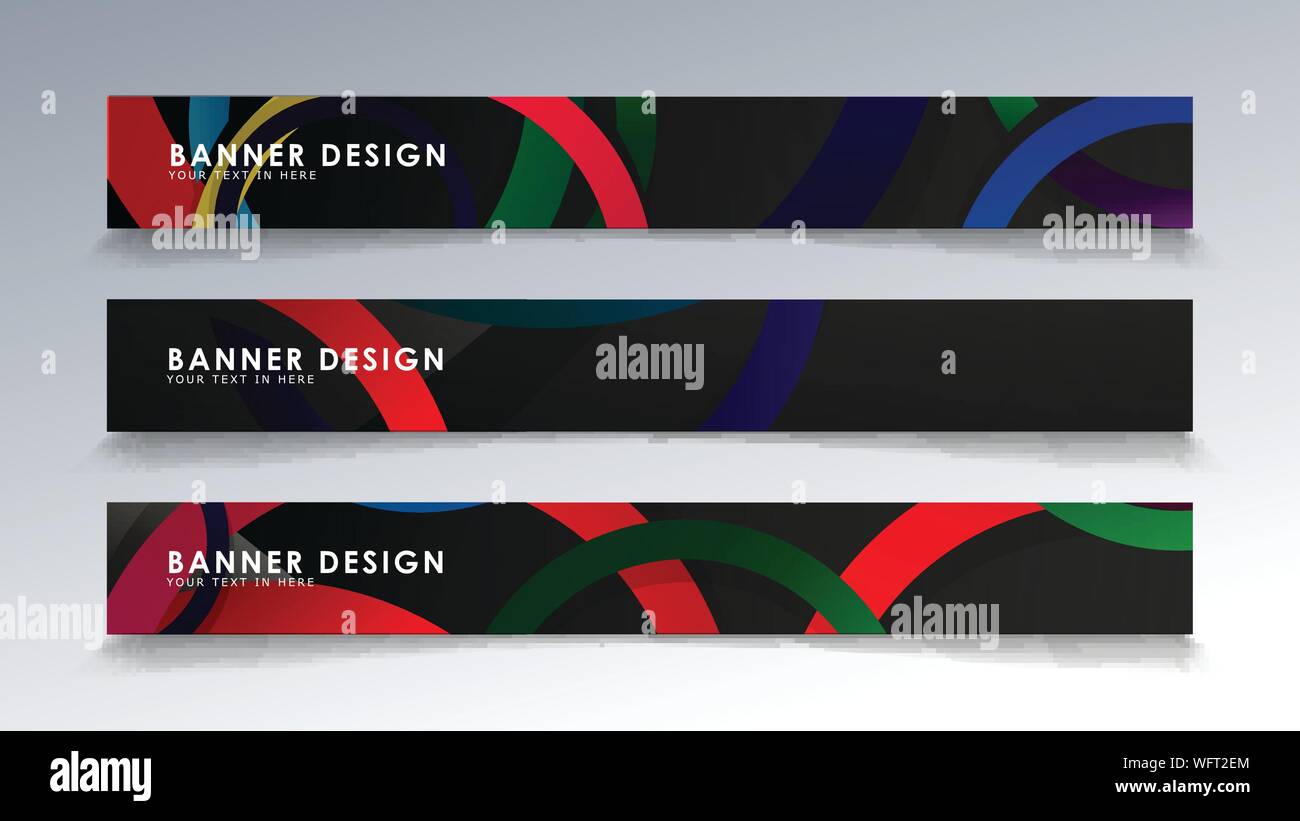 Set rectangular banner with a circle background colorful Stock Vector ...