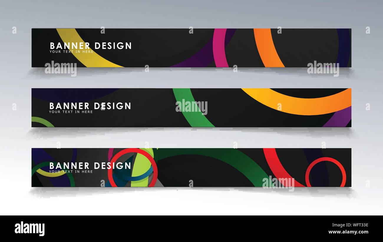 Set rectangular banner with a circle background colorful Stock Vector ...