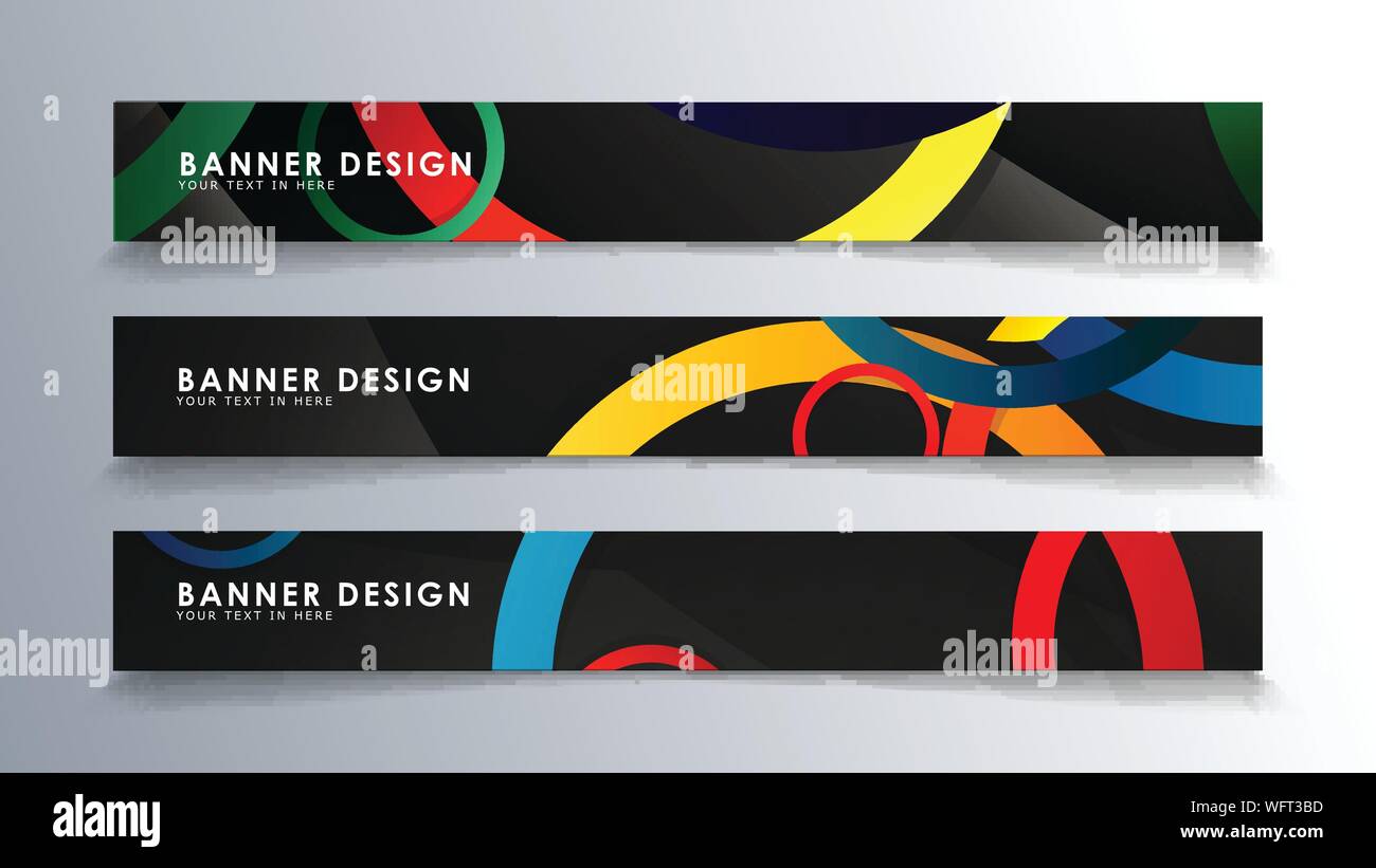 Set rectangular banner with a circle background colorful Stock Vector ...