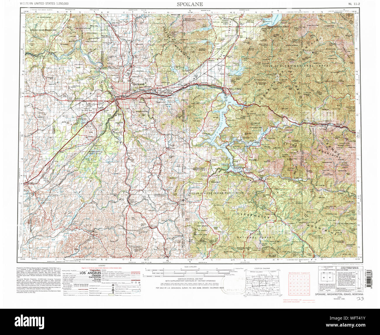 Spokane Washington Map High Resolution Stock Photography and Images - Alamy