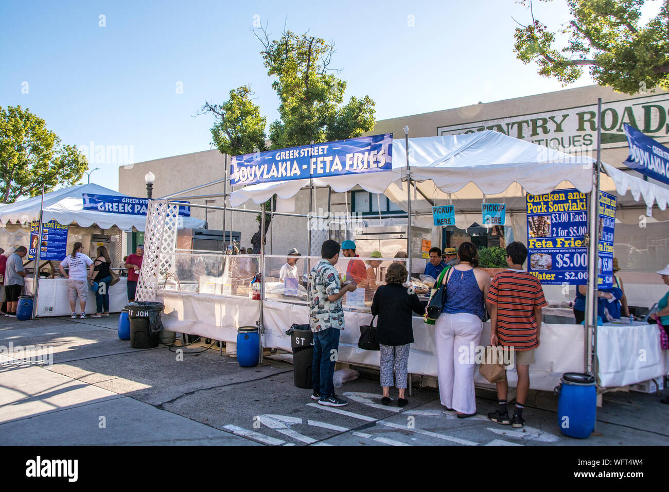 The Greek food stand serving gyros. Orange International Food Fair ...