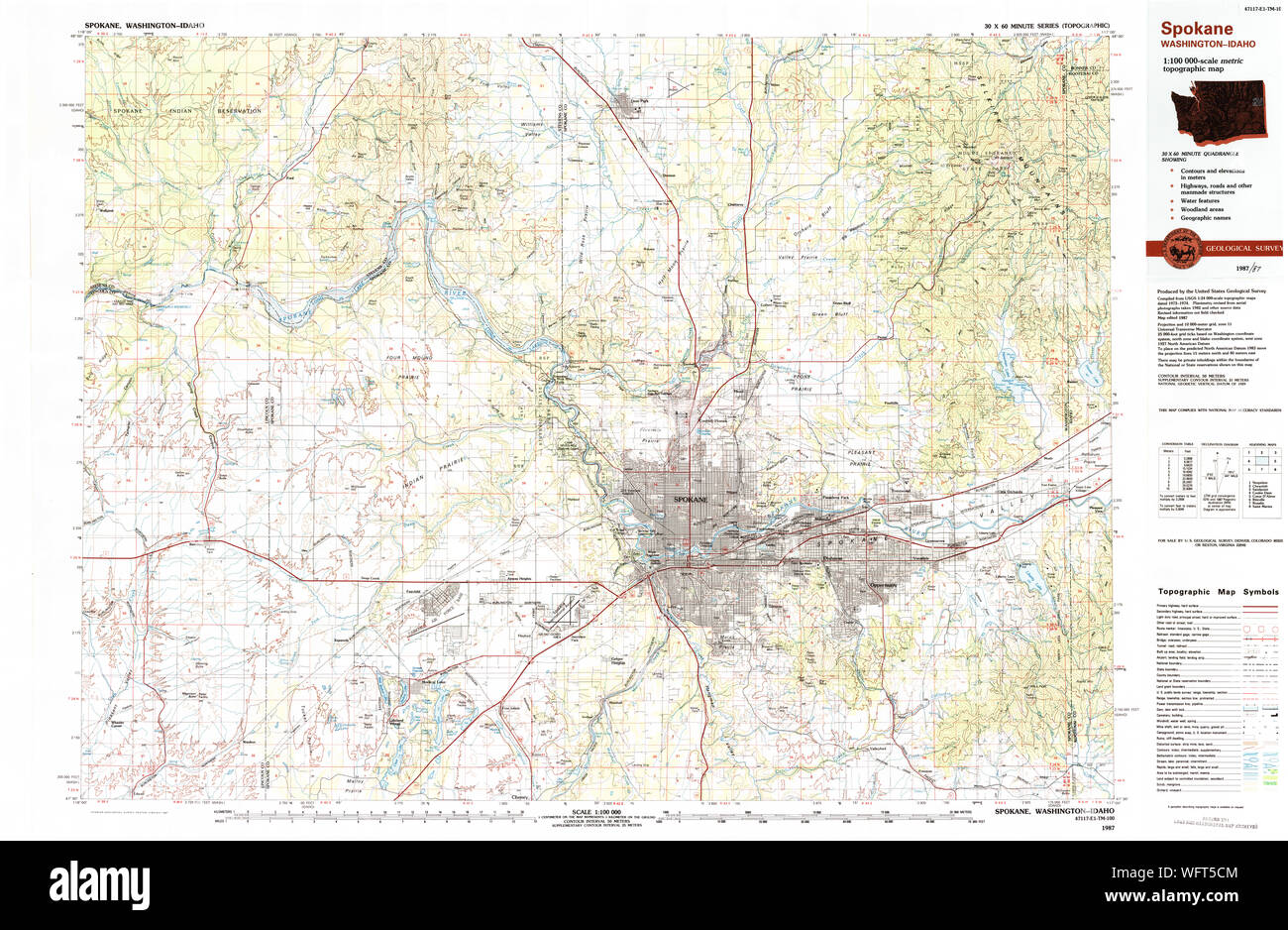 Map of spokane washington hi-res stock photography and images - Alamy