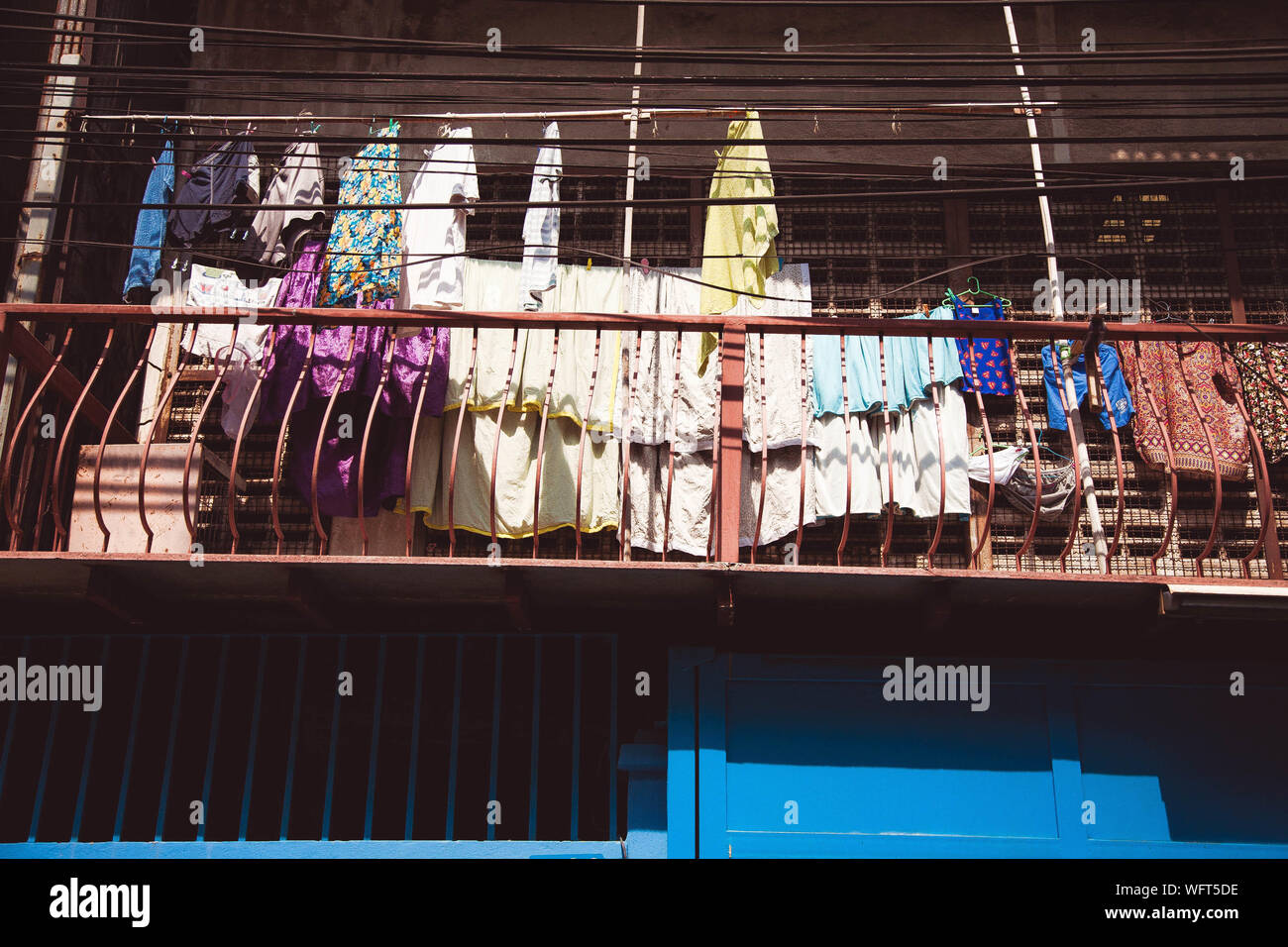 Clothes in balcony hi-res stock photography and images - Alamy