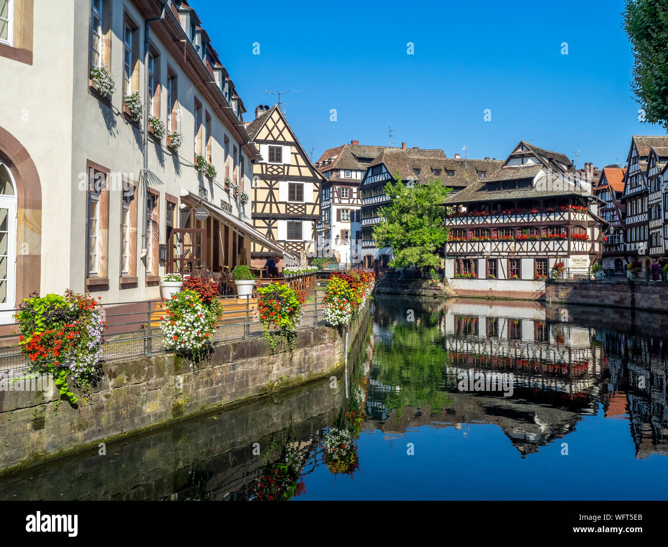 Beautiful views along the Ill River in Petite France areas of ...