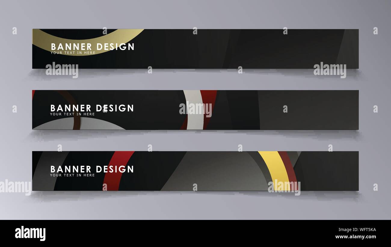 Rectangular vector banners against the background of stacked rings ...