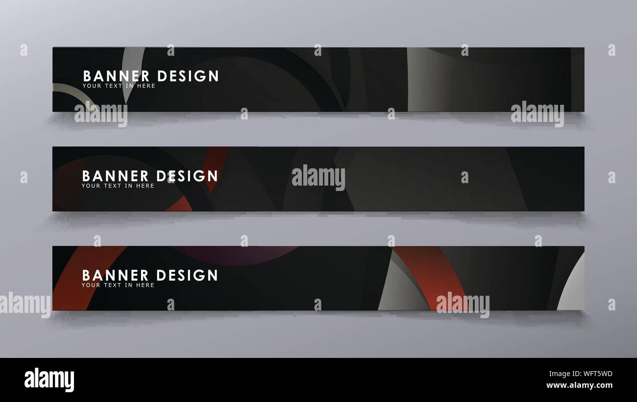 Rectangular vector banners against the background of stacked rings ...