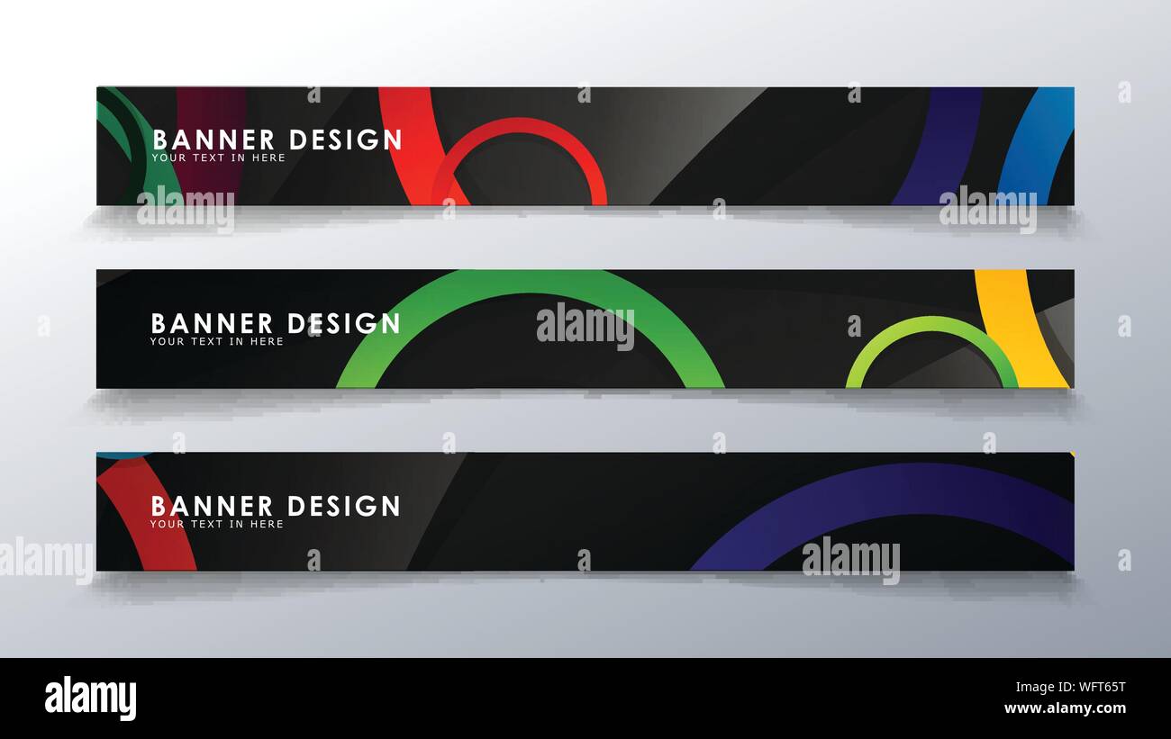 Set rectangular banner with a circle background colorful Stock Vector ...