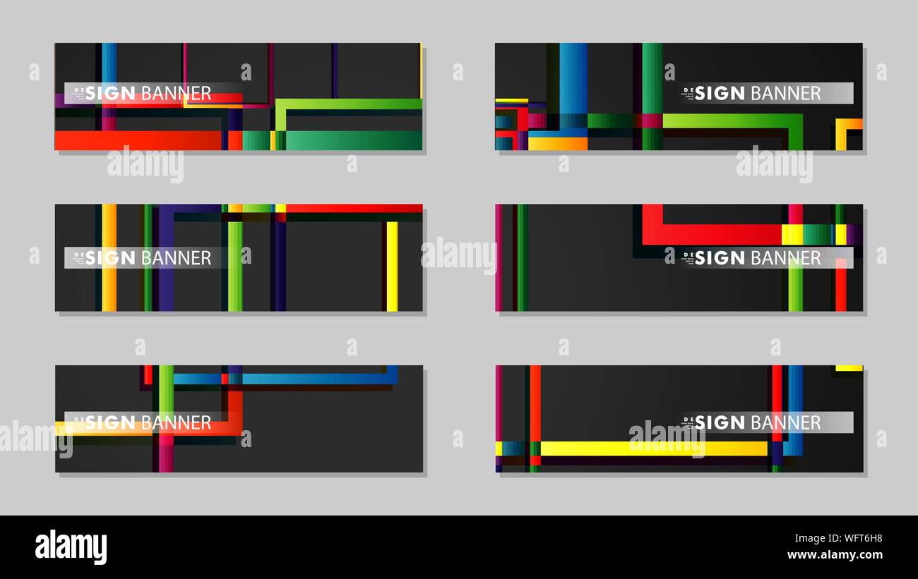 square banner vector collection. colorful brights gradient Stock Vector ...