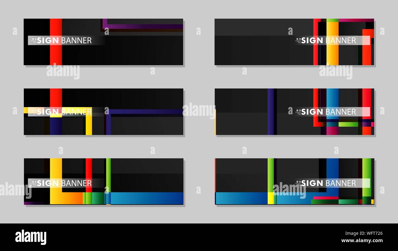 square banner vector collection. colorful brights gradient Stock Vector ...