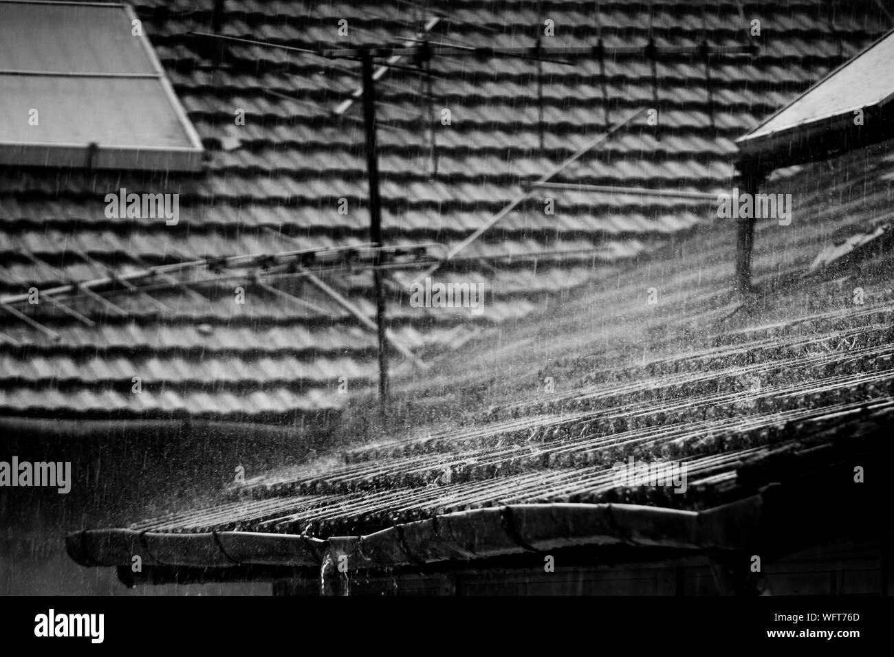 Wet rooftop Black and White Stock Photos & Images - Alamy