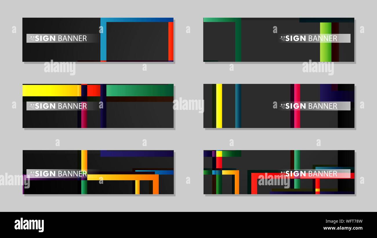 square banner vector collection. colorful brights gradient Stock Vector ...