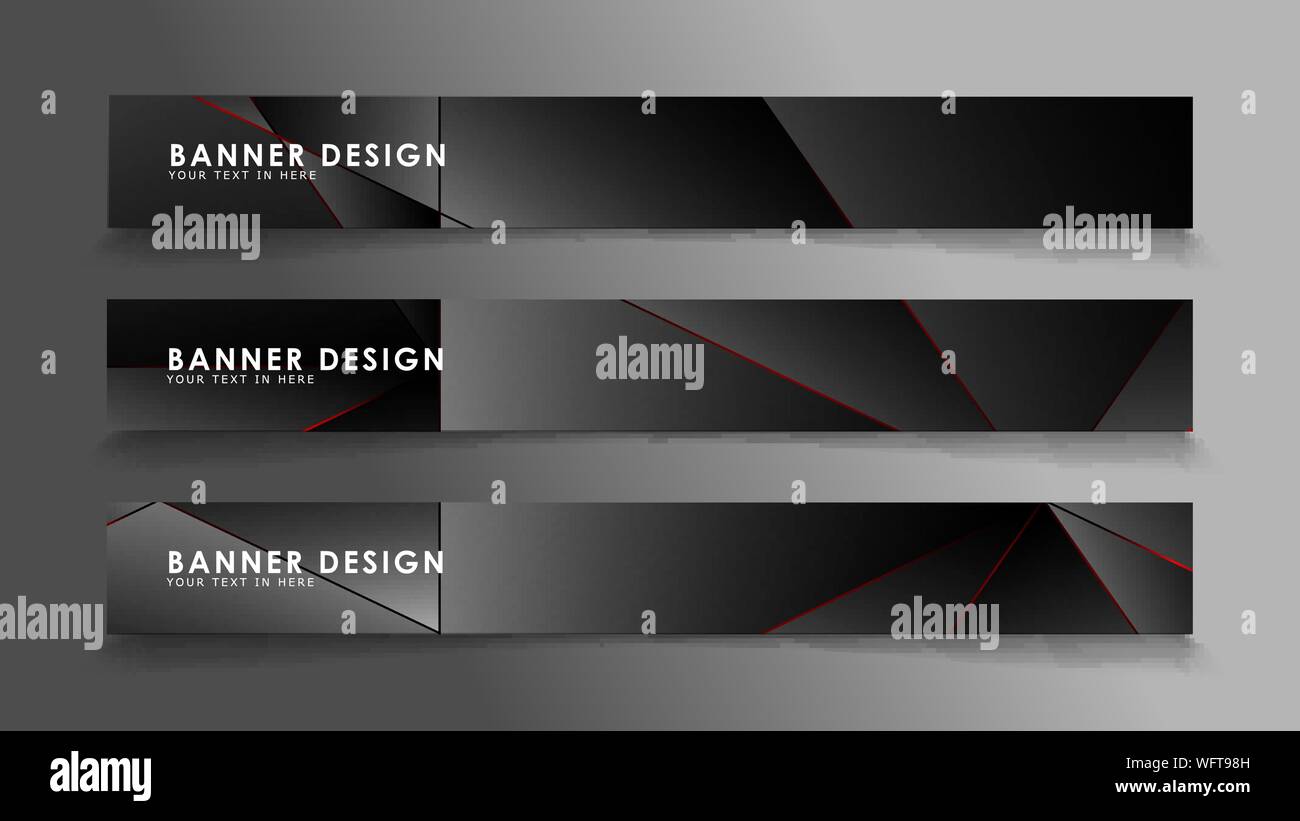 Square banner vector collection . Black premium background with luxury ...