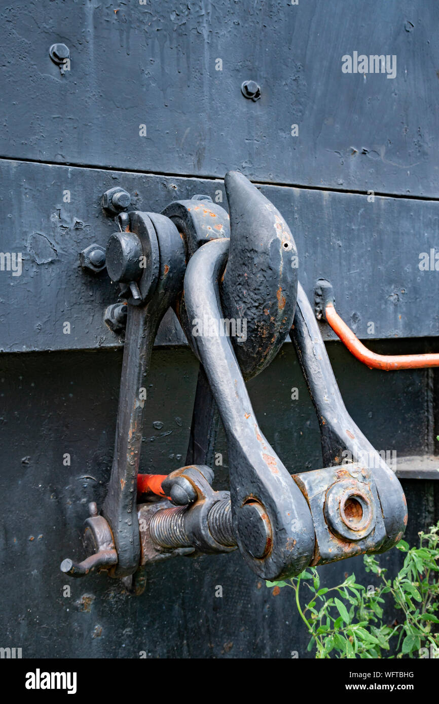 Hook of small steam locomotive in Chvatimech near Brezno, Slovakia ...