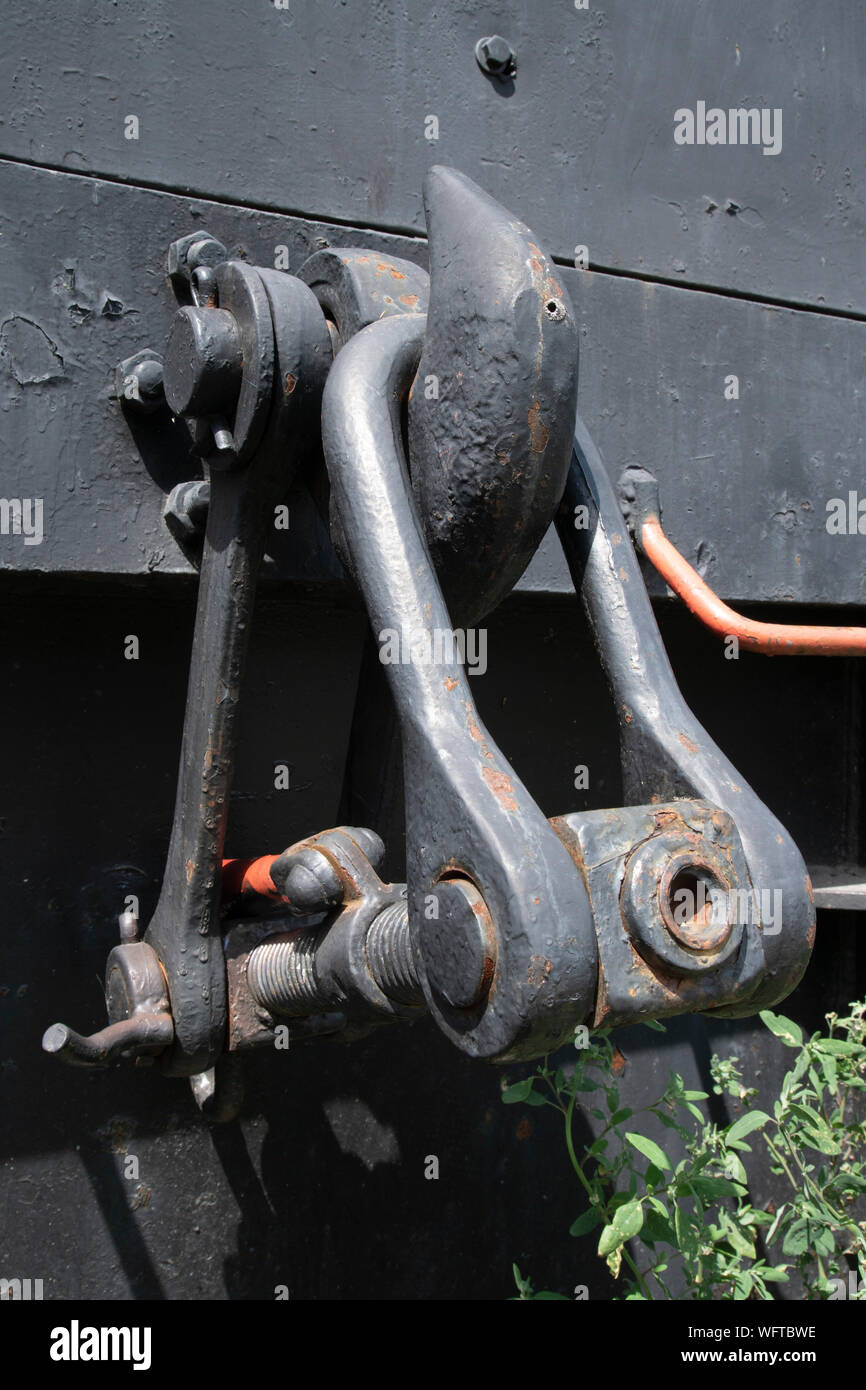 Hook of small steam locomotive in Chvatimech near Brezno, Slovakia ...
