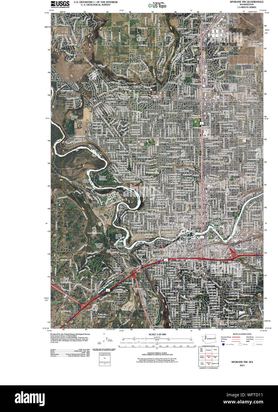 Spokane washington state map hi-res stock photography and images - Alamy