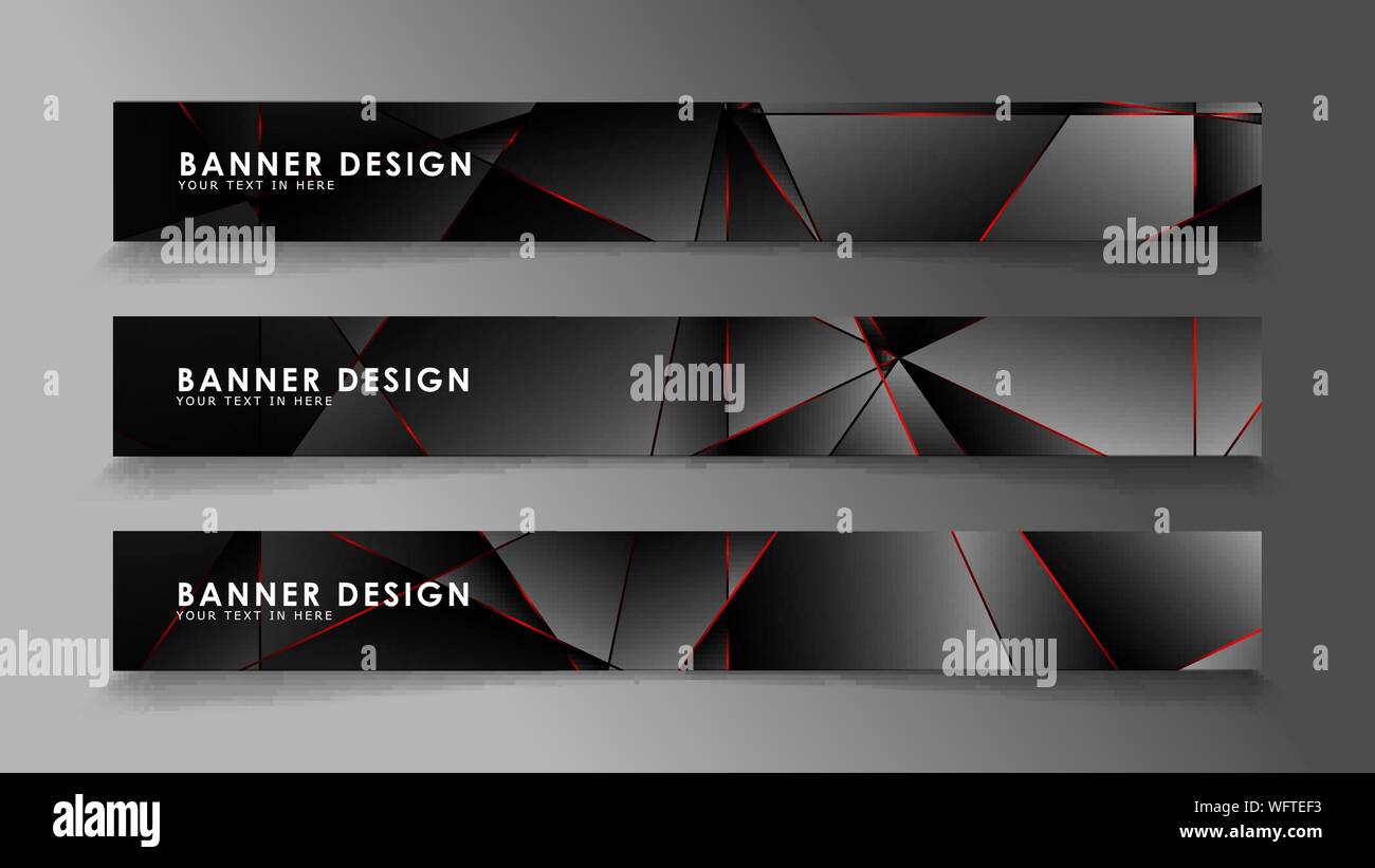Square banner vector collection . Black premium background with luxury ...