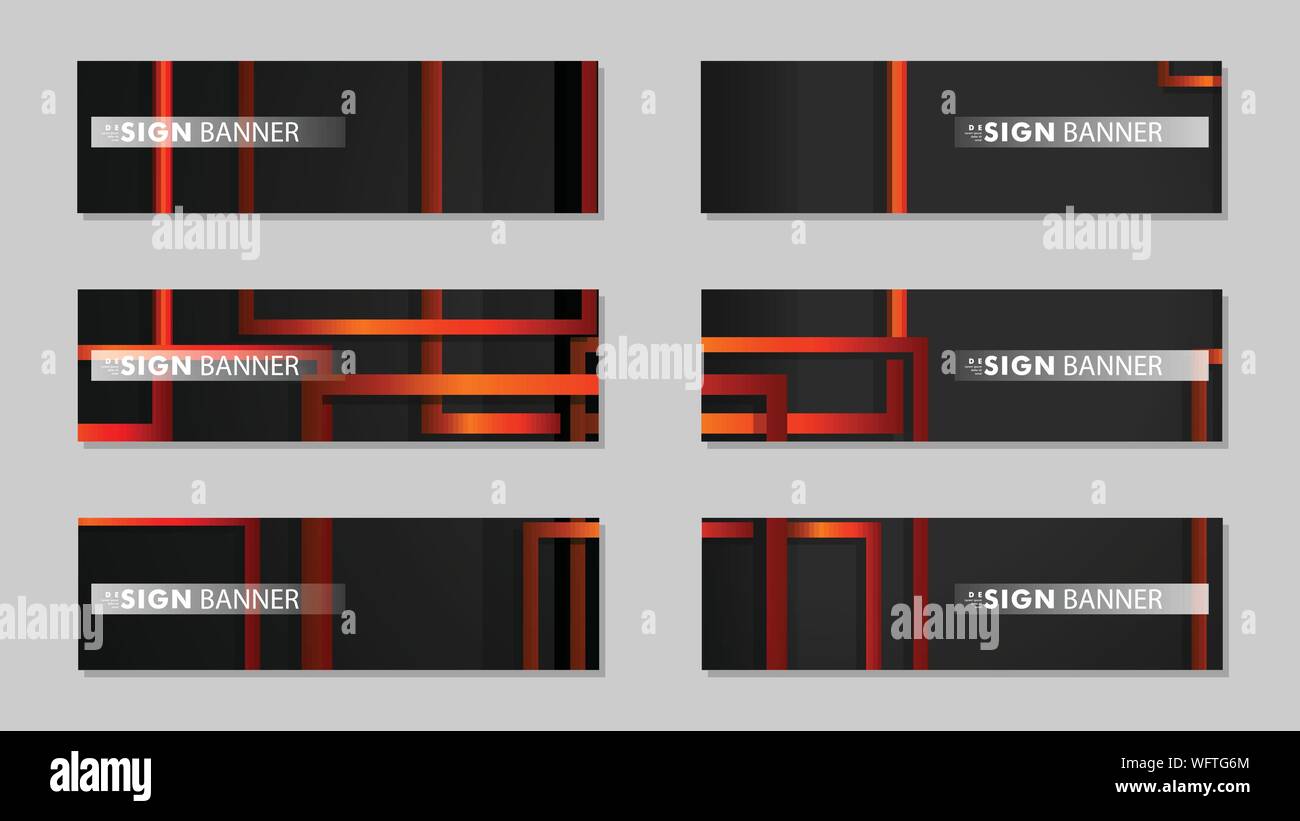 Square vector banner with a rectangular black orange gradient ...